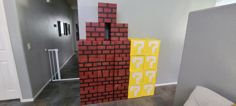 DIY Super Mario Bricks and Question Blocks – Peachy Teachy